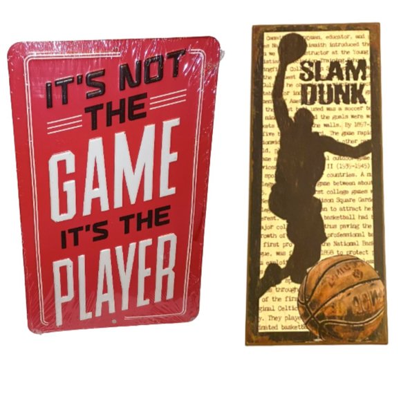 Accents | 2 Metal Signs Basketball Slam Dunk Not The Player Its The ...